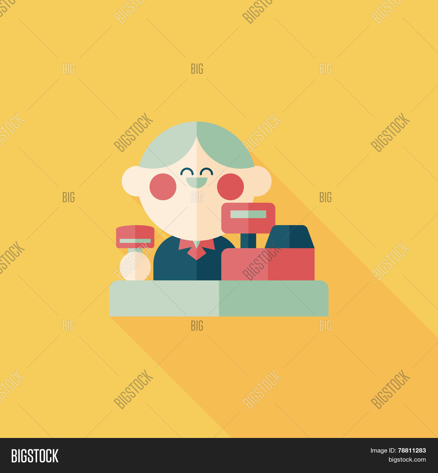 Shopkeeper Flat Icon Vector & Photo (Free Trial) | Bigstock