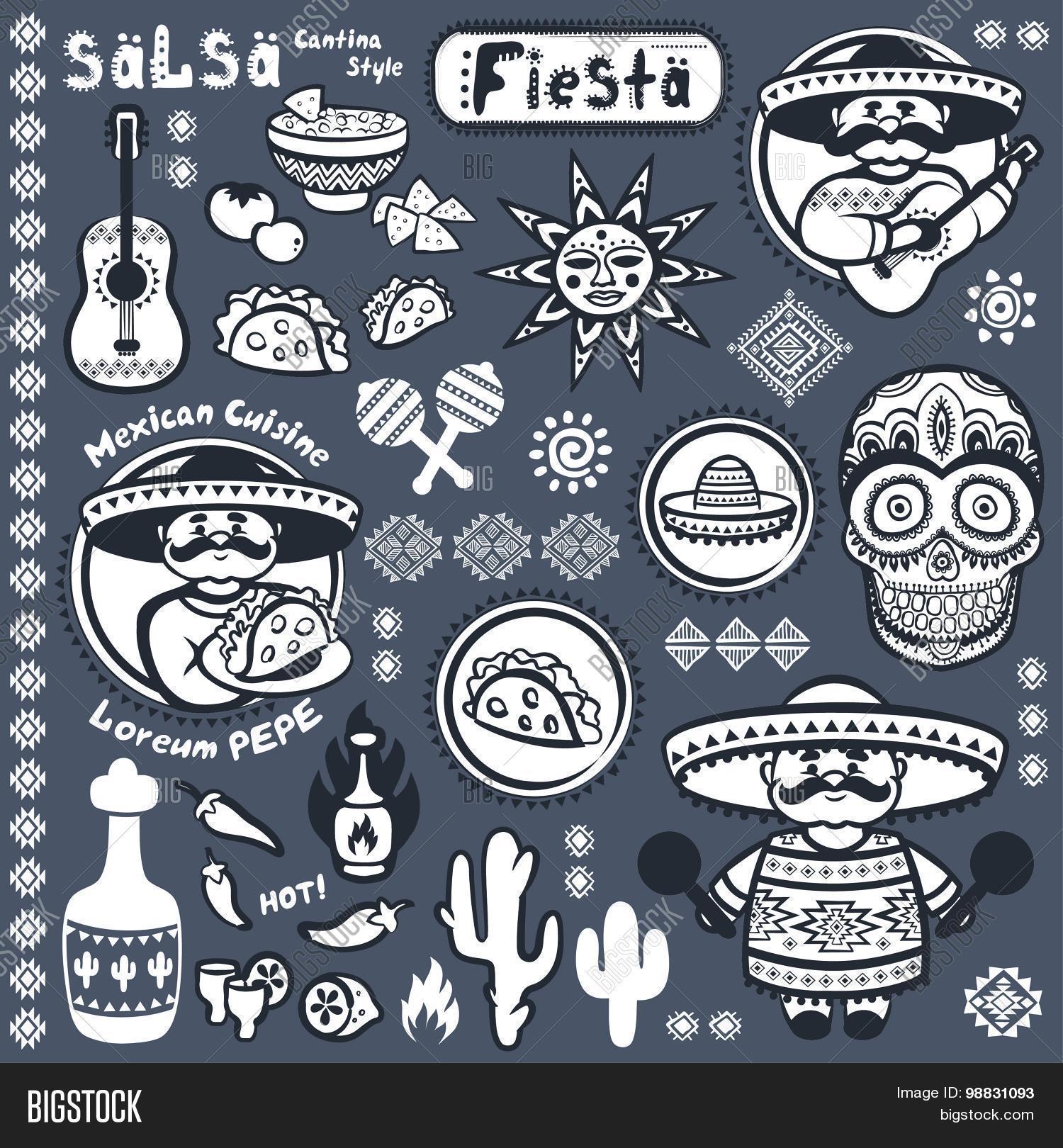 Set Mexican Vector Vector & Photo (Free Trial) | Bigstock