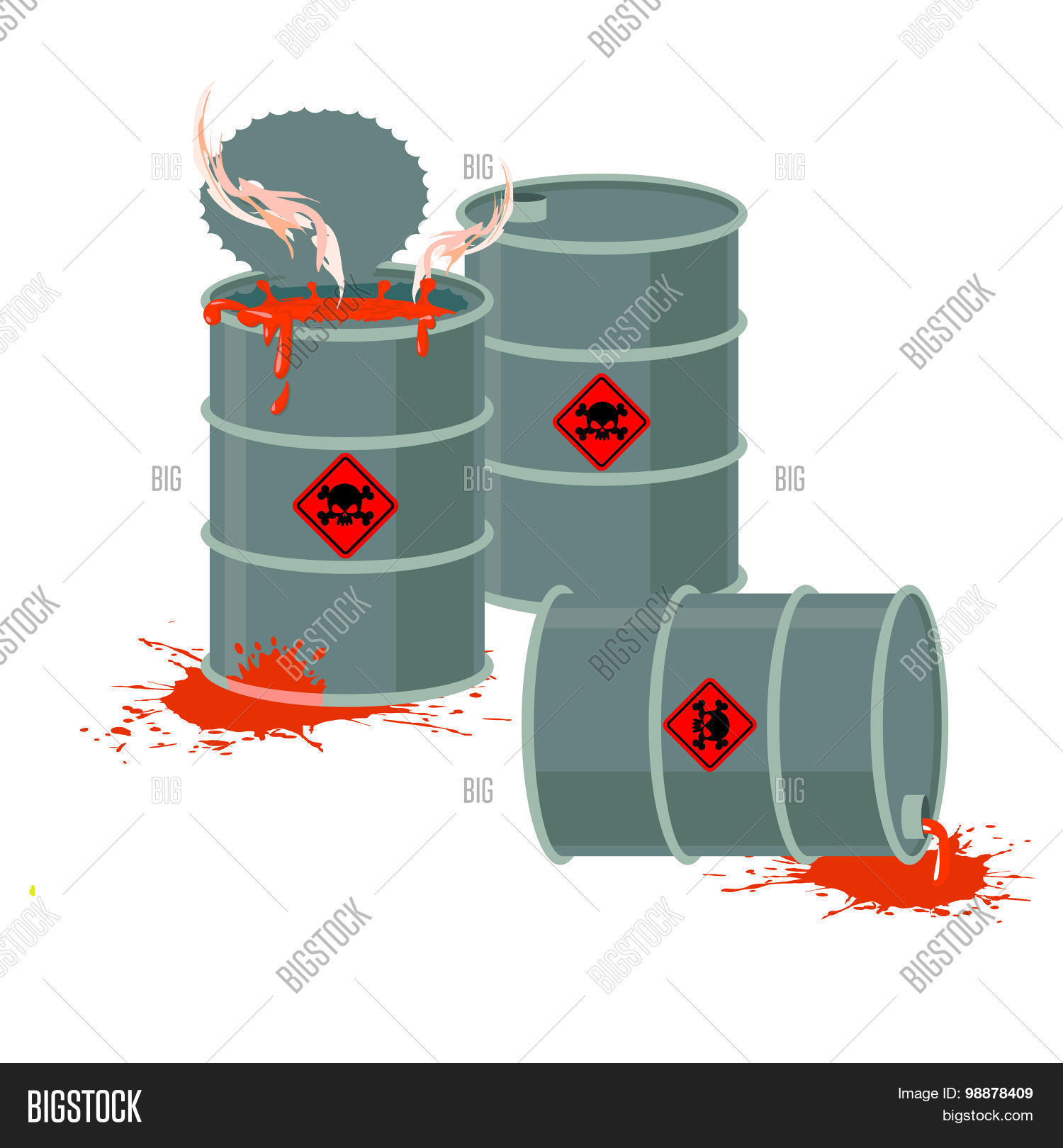 Barrels Red Acid. Vector & Photo (Free Trial) | Bigstock
