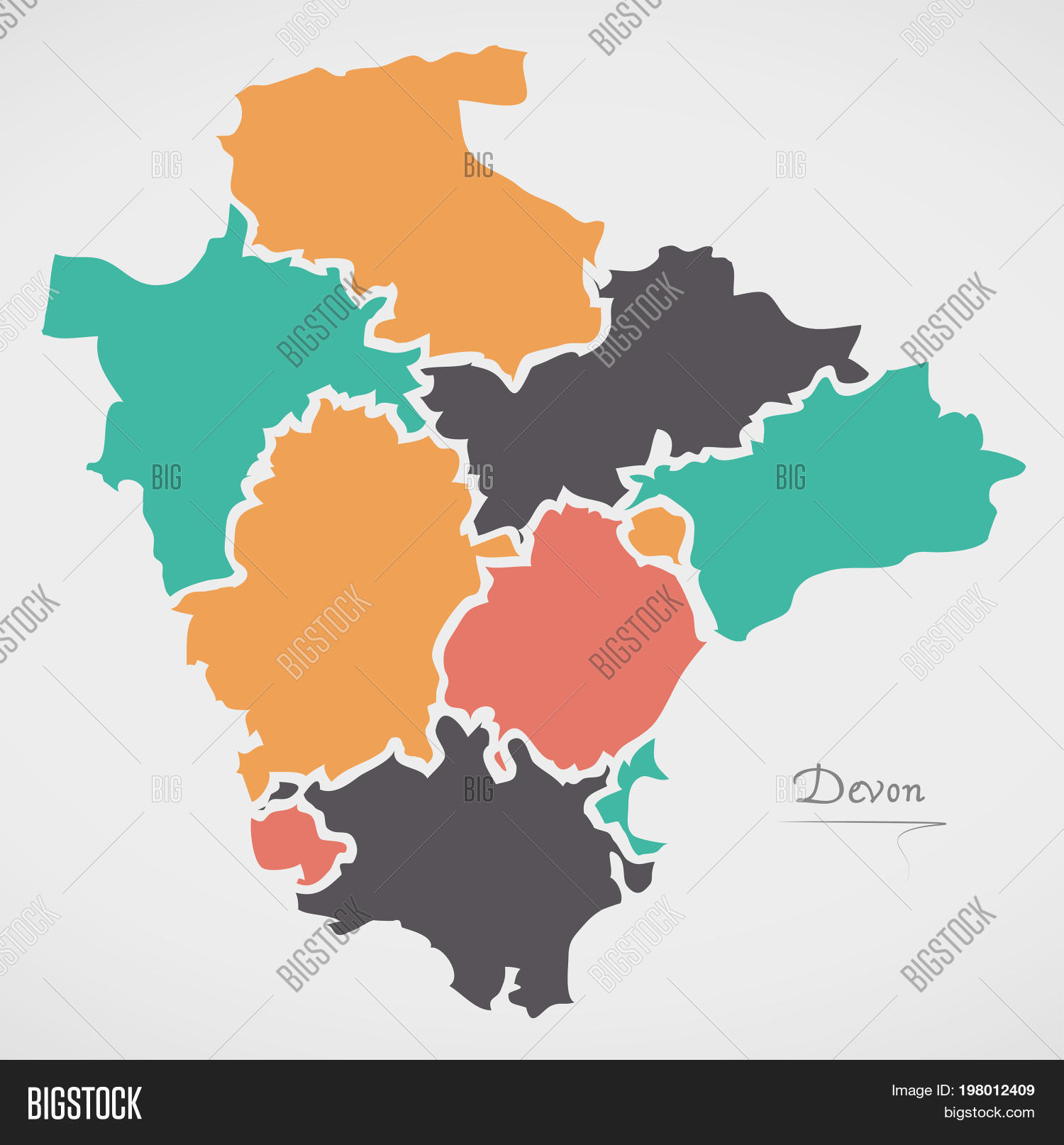 Devon England Map Image & Photo (Free Trial) | Bigstock
