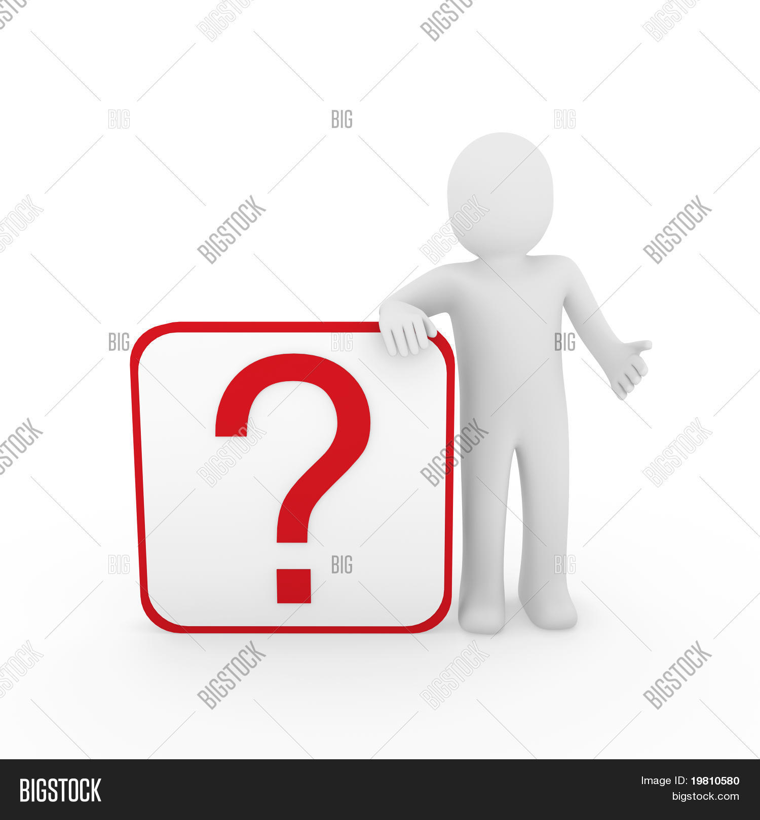 3D Man Question Mark Image & Photo (Free Trial) | Bigstock
