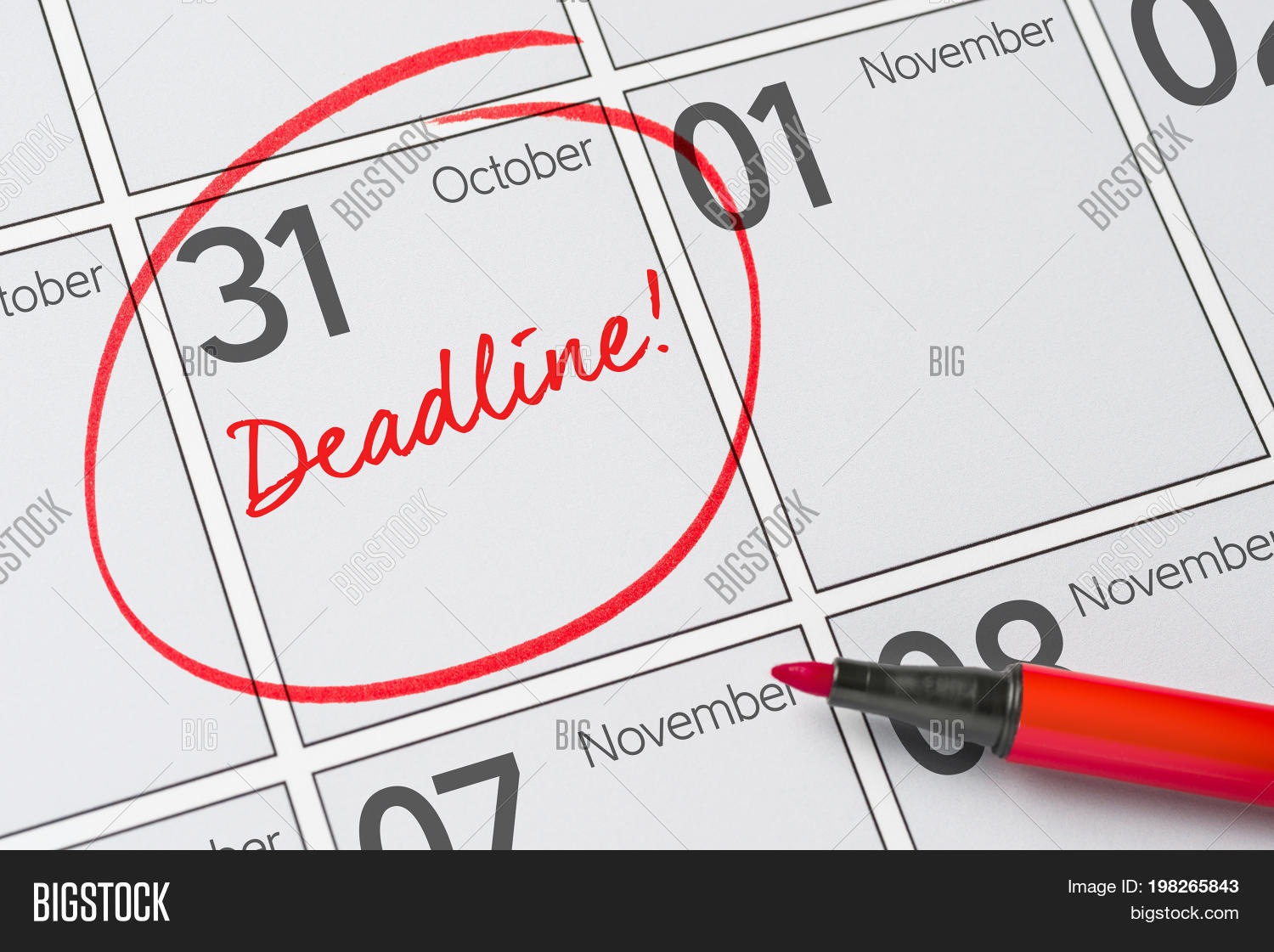 Deadline Written On Image & Photo (Free Trial) | Bigstock