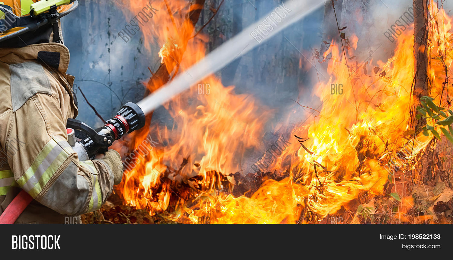 Firefighters Spray Image & Photo (Free Trial) | Bigstock