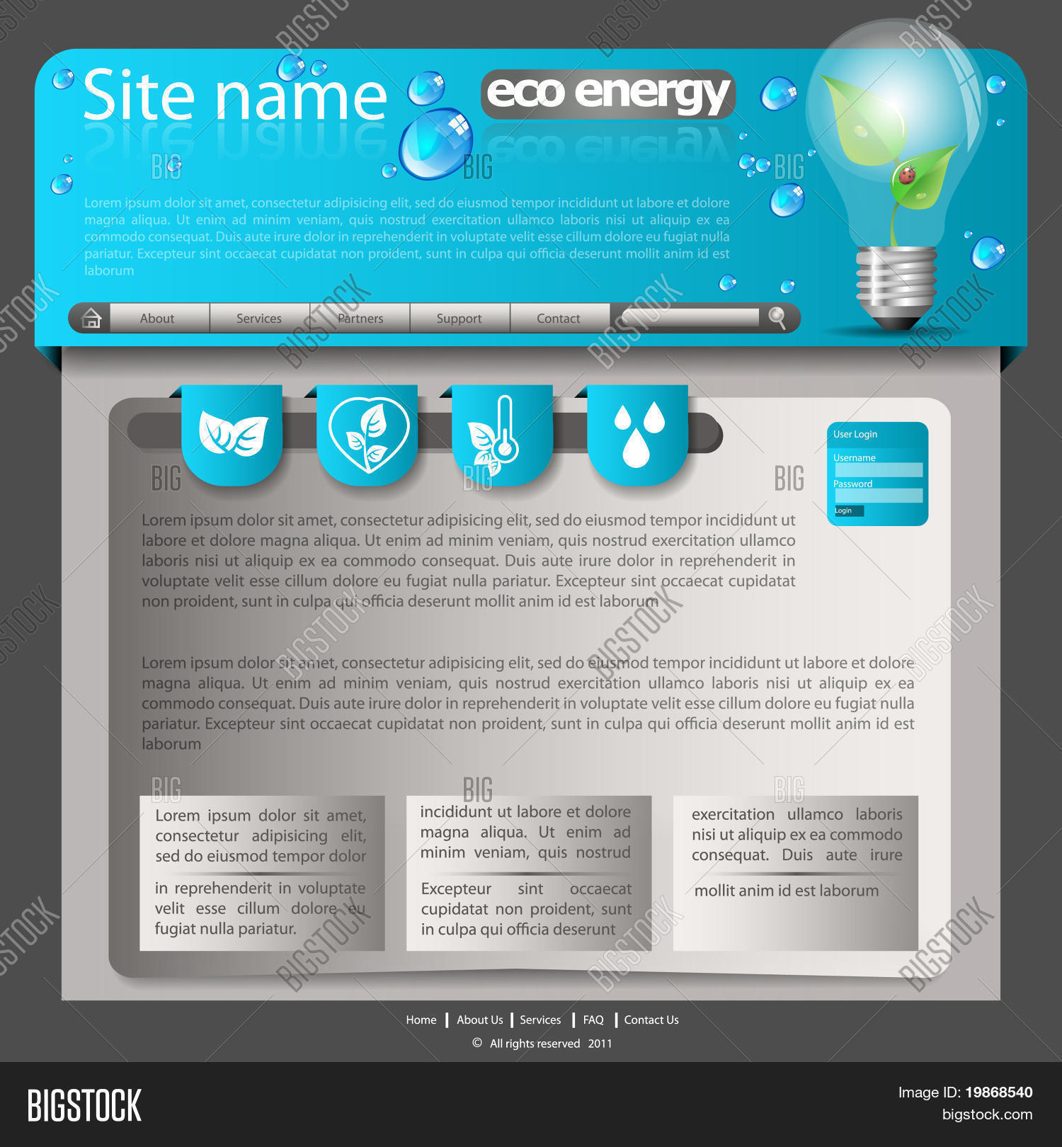 Eco Website Template Vector & Photo (Free Trial) | Bigstock