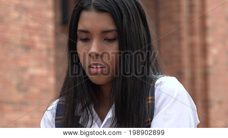 Sad Hispanic Teen Girl Image & Photo (Free Trial) | Bigstock
