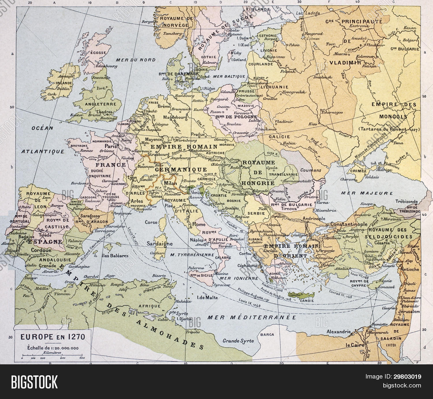 Europe 1270 Old Map. Image & Photo (Free Trial) | Bigstock