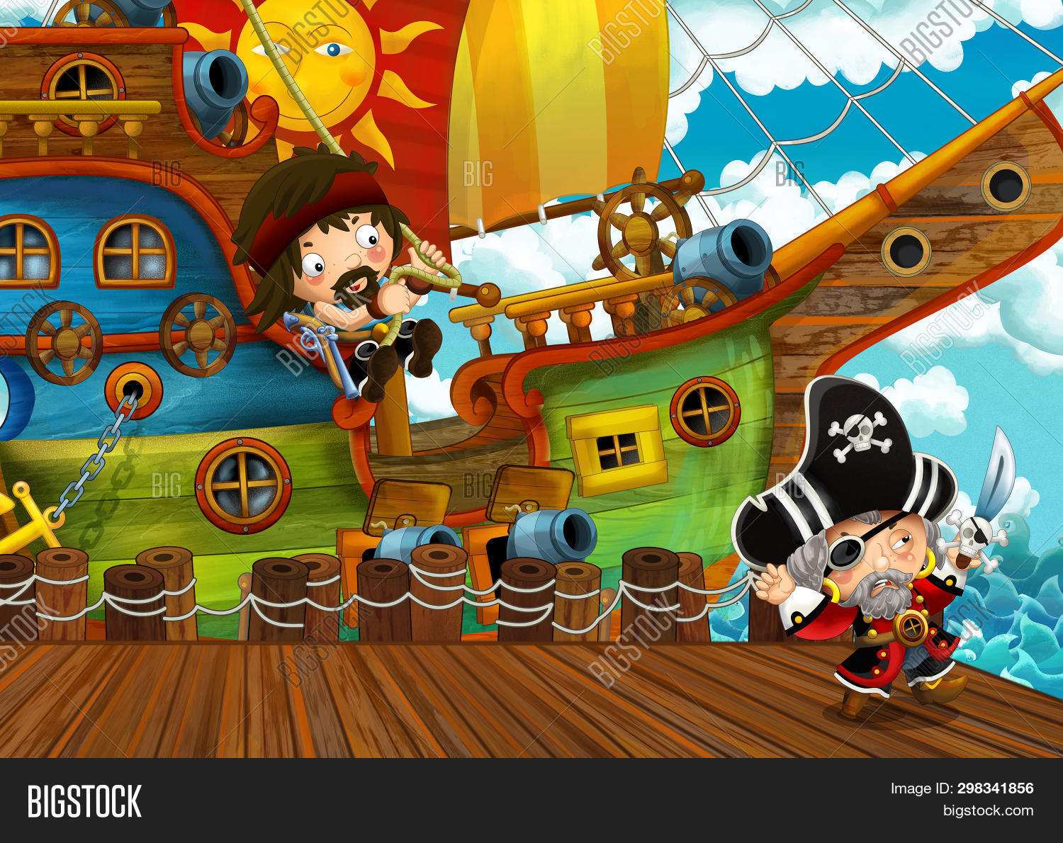 Cartoon Scene Pirate Image & Photo (Free Trial) | Bigstock