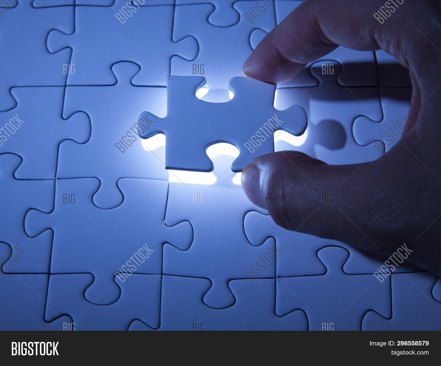 Blue Jigsaw Puzzle. Image & Photo (Free Trial) | Bigstock