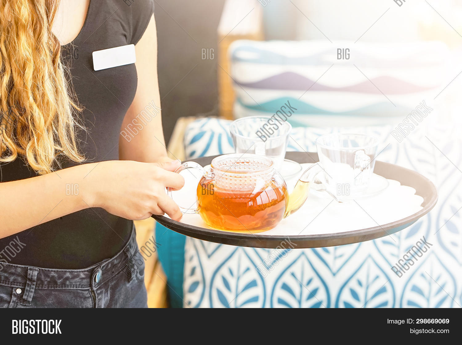 Waitress Carrying Tea Image & Photo (Free Trial) | Bigstock