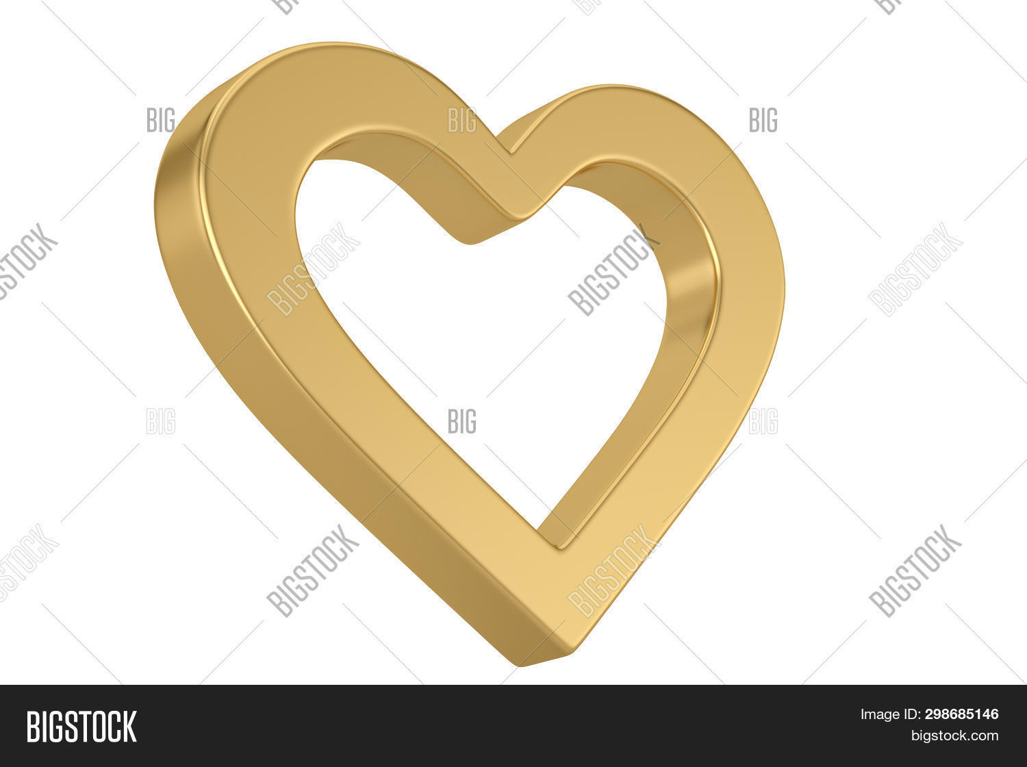 Golden Heart Outline Image & Photo (Free Trial) | Bigstock