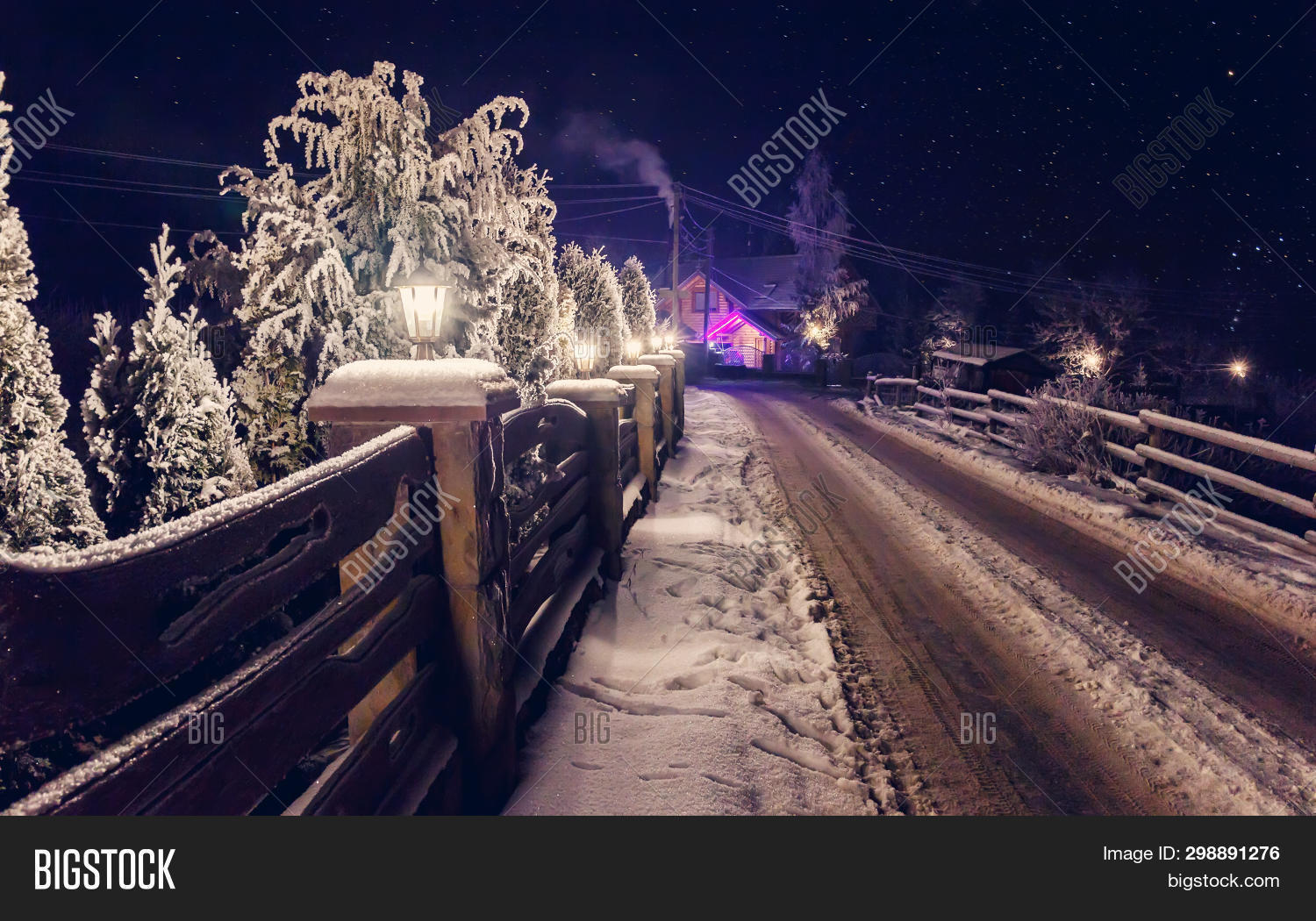 Winter Night Scene. Image & Photo (Free Trial) | Bigstock