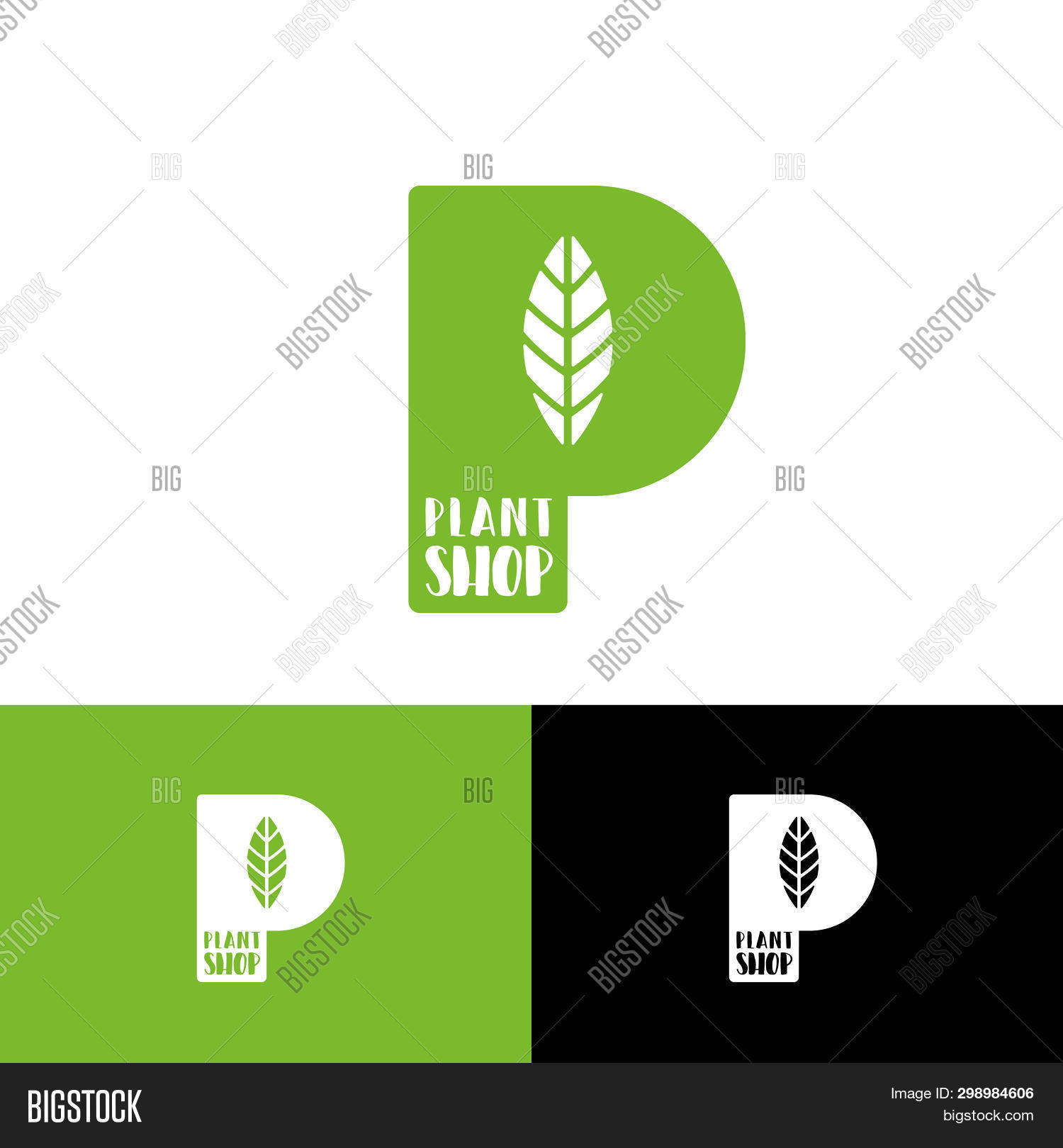P Monogram Leaf Logo Vector & Photo (Free Trial) | Bigstock
