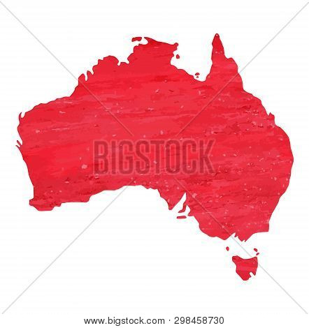 Map Australia Red Vector & Photo (Free Trial) | Bigstock