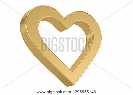 Golden Heart Outline Image & Photo (Free Trial) | Bigstock