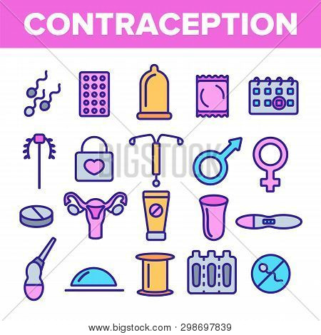 Contraception Linear Vector & Photo (Free Trial) | Bigstock