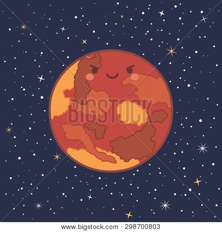 Cute Planet Mars Vector & Photo (Free Trial) | Bigstock