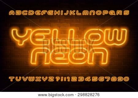 Yellow Neon Alphabet Vector & Photo (Free Trial) | Bigstock