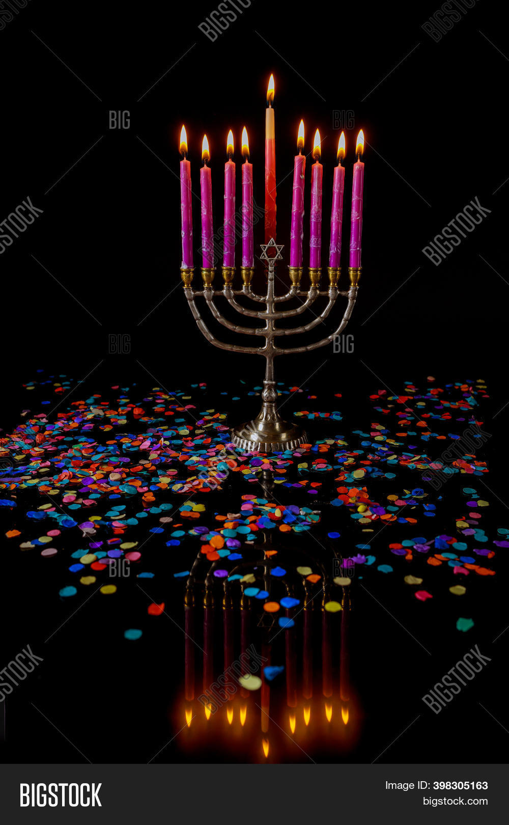 Burning Menorah Pink Image & Photo (Free Trial) | Bigstock