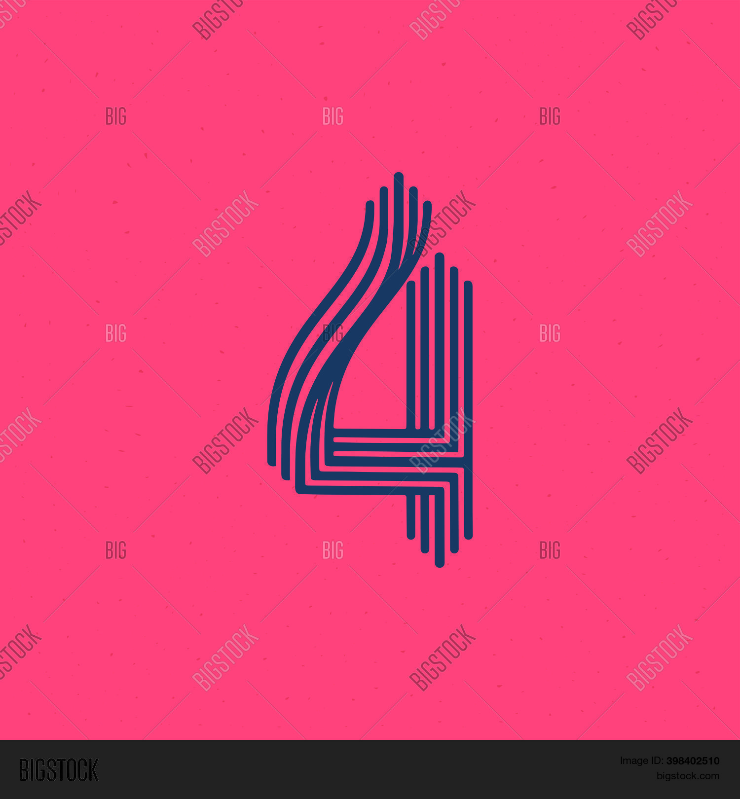 Number Four Logo Made Vector & Photo (Free Trial) | Bigstock