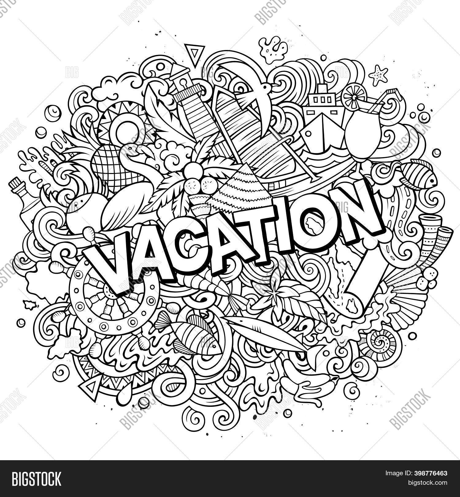Vacation Hand Drawn Image & Photo (Free Trial) | Bigstock