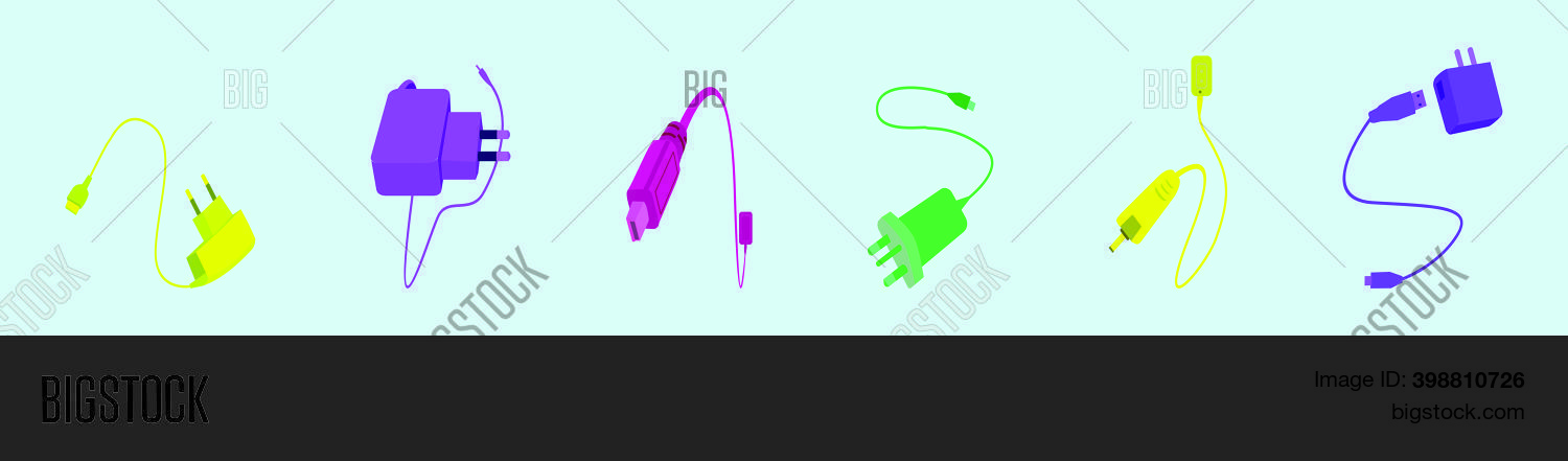 Set Charger Cartoon Vector & Photo (Free Trial) | Bigstock