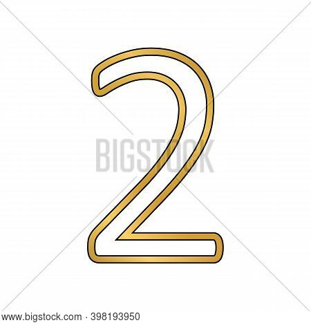 Gold Number Two Vector & Photo (Free Trial) | Bigstock