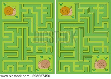 Easy Snails Maze Vector & Photo (Free Trial) | Bigstock