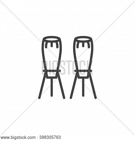 Congas Drum Line Icon Vector & Photo (Free Trial) | Bigstock