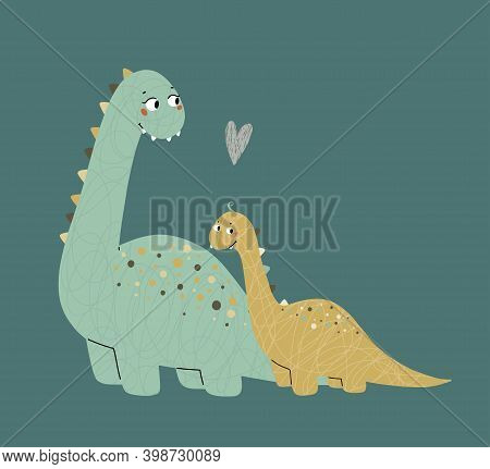 Cute Dinosaurs, Mom Vector & Photo (Free Trial) | Bigstock