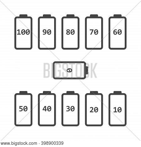 Set Battery Level Vector & Photo (Free Trial) | Bigstock
