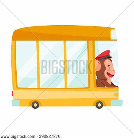 Cute Monkey Bus Vector & Photo (Free Trial) | Bigstock