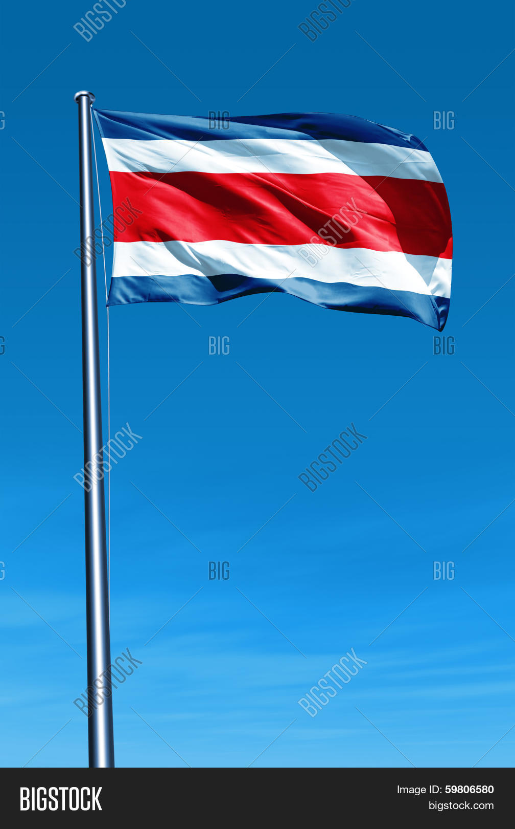 Costa Rica Flag Waving Image & Photo (Free Trial) | Bigstock