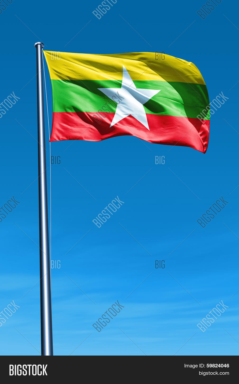 Myanmar Flag Waving On Image & Photo (Free Trial) | Bigstock