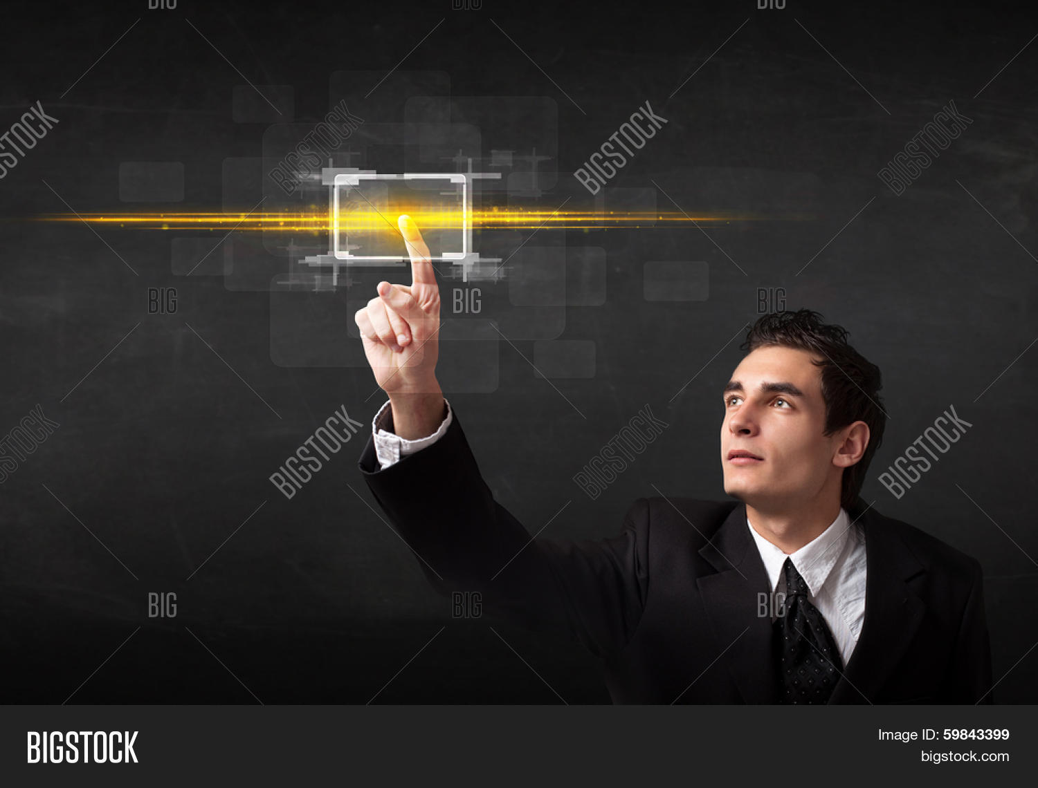 Tech Person Touching Image & Photo (Free Trial) | Bigstock