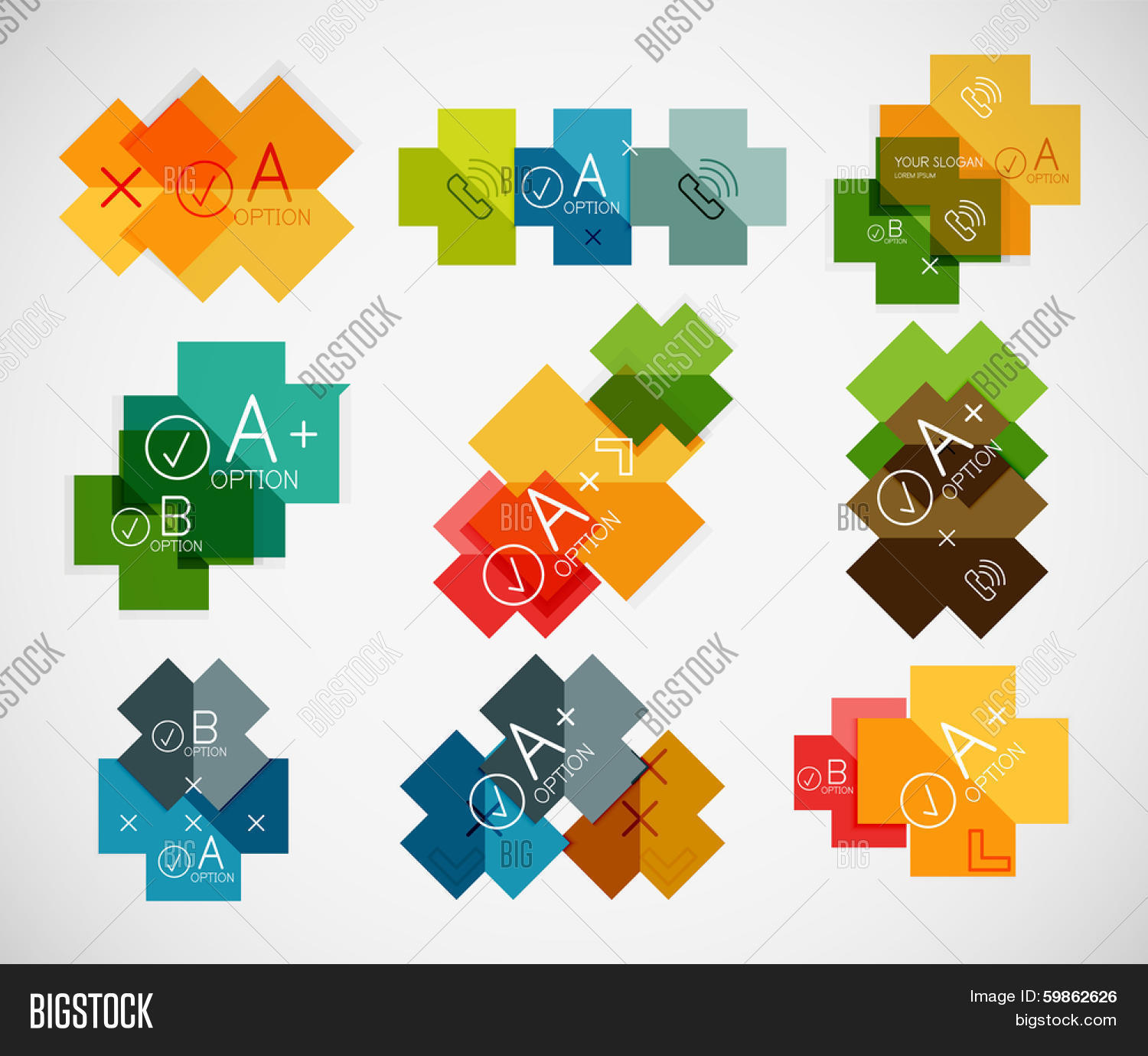 Set Cross Infographic Vector & Photo (Free Trial) | Bigstock