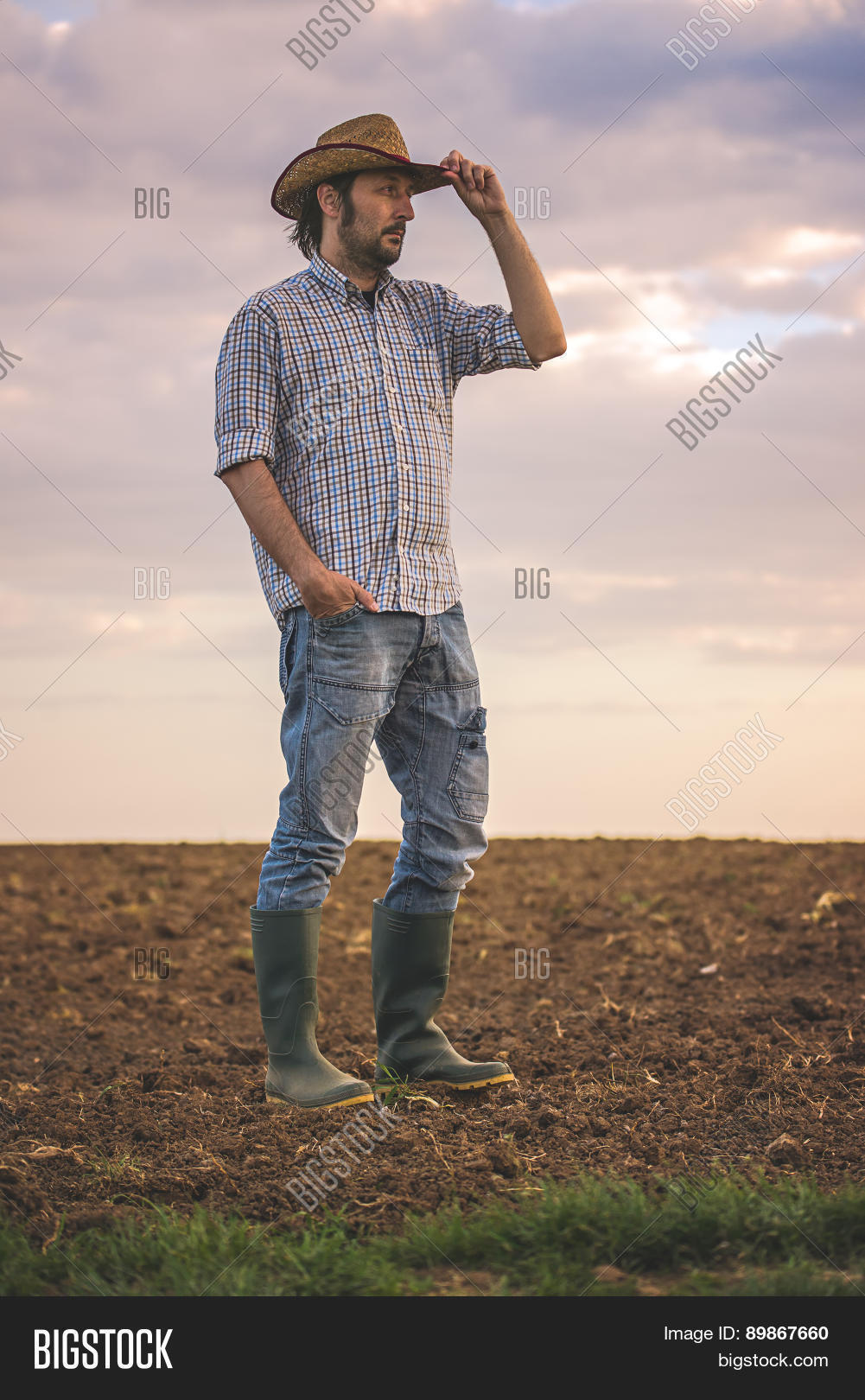 Male Farmer Standing Image & Photo (Free Trial) | Bigstock