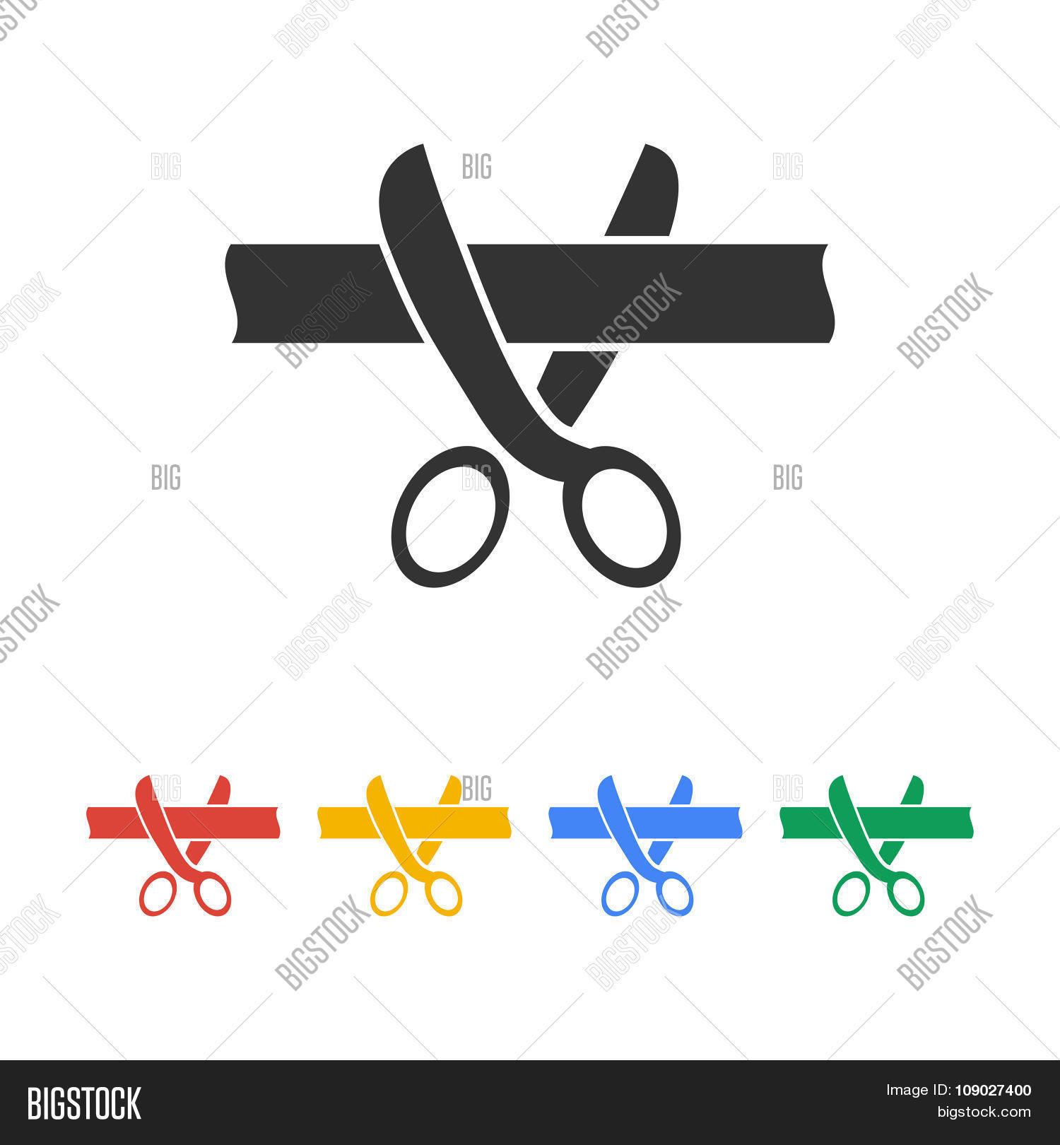 Ribbon Cut Scissors Vector & Photo (Free Trial) | Bigstock