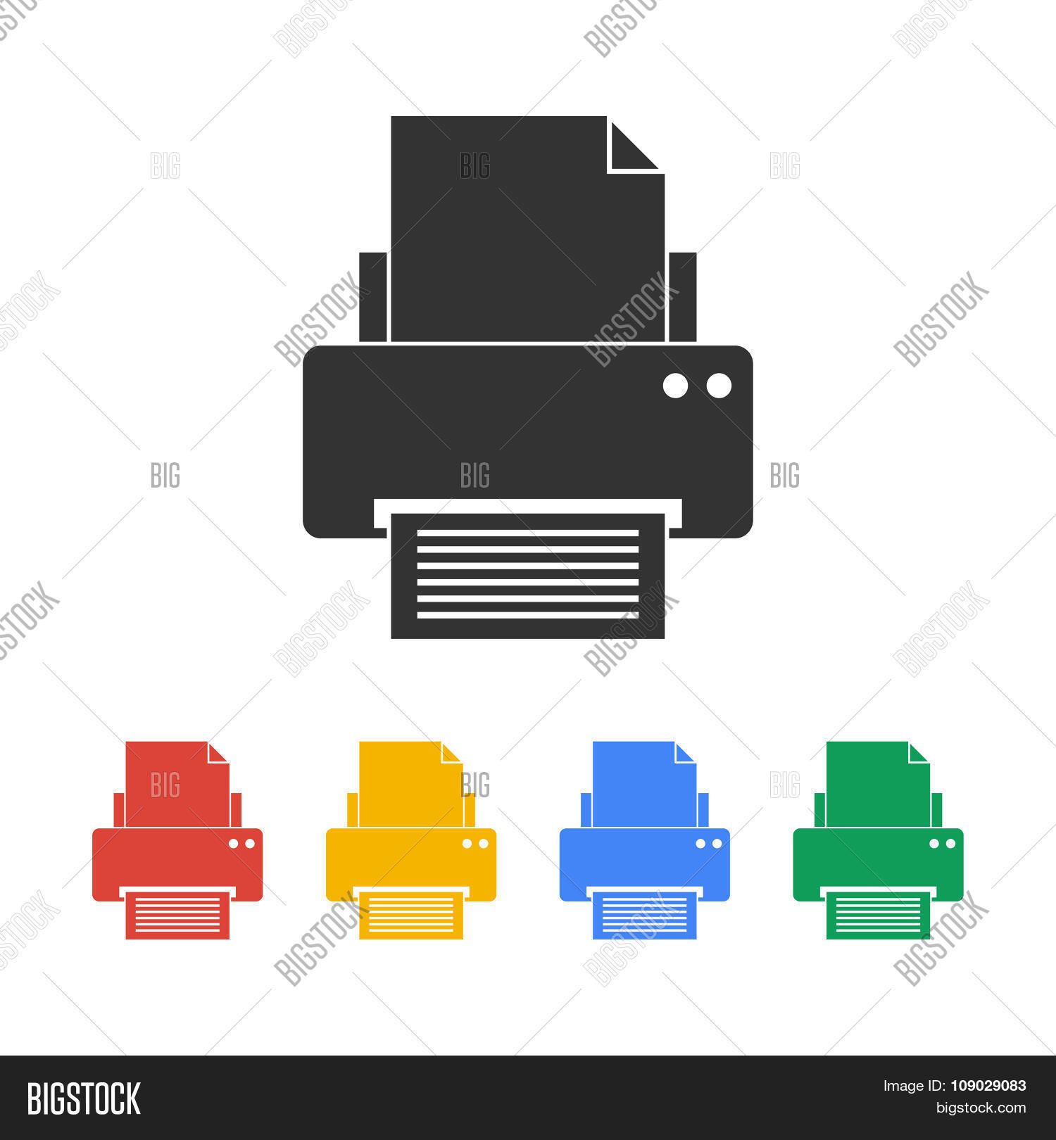 Print Icon. Flat Vector & Photo (Free Trial) | Bigstock