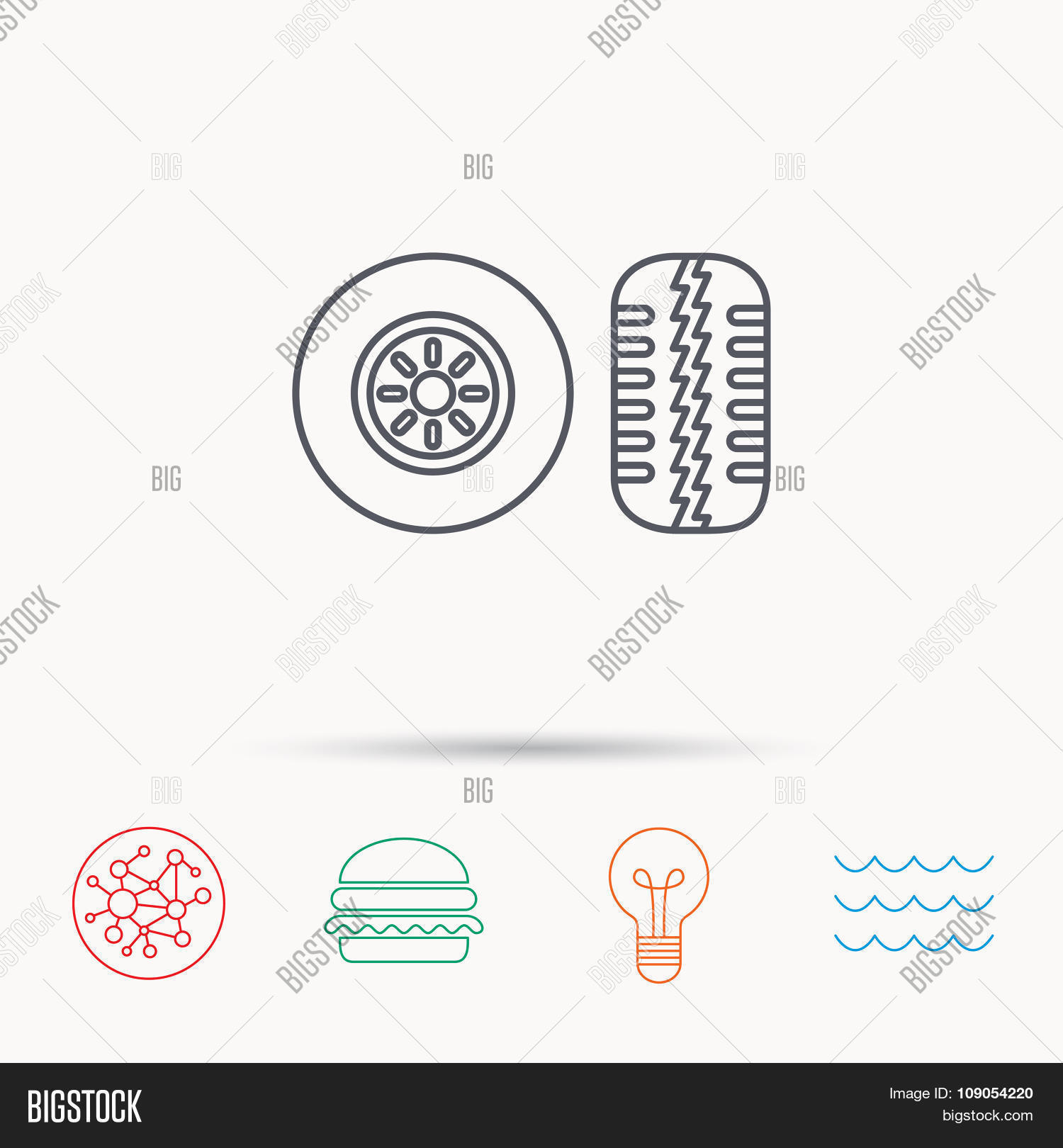 Tire Tread Icon. Car Vector & Photo (Free Trial) | Bigstock