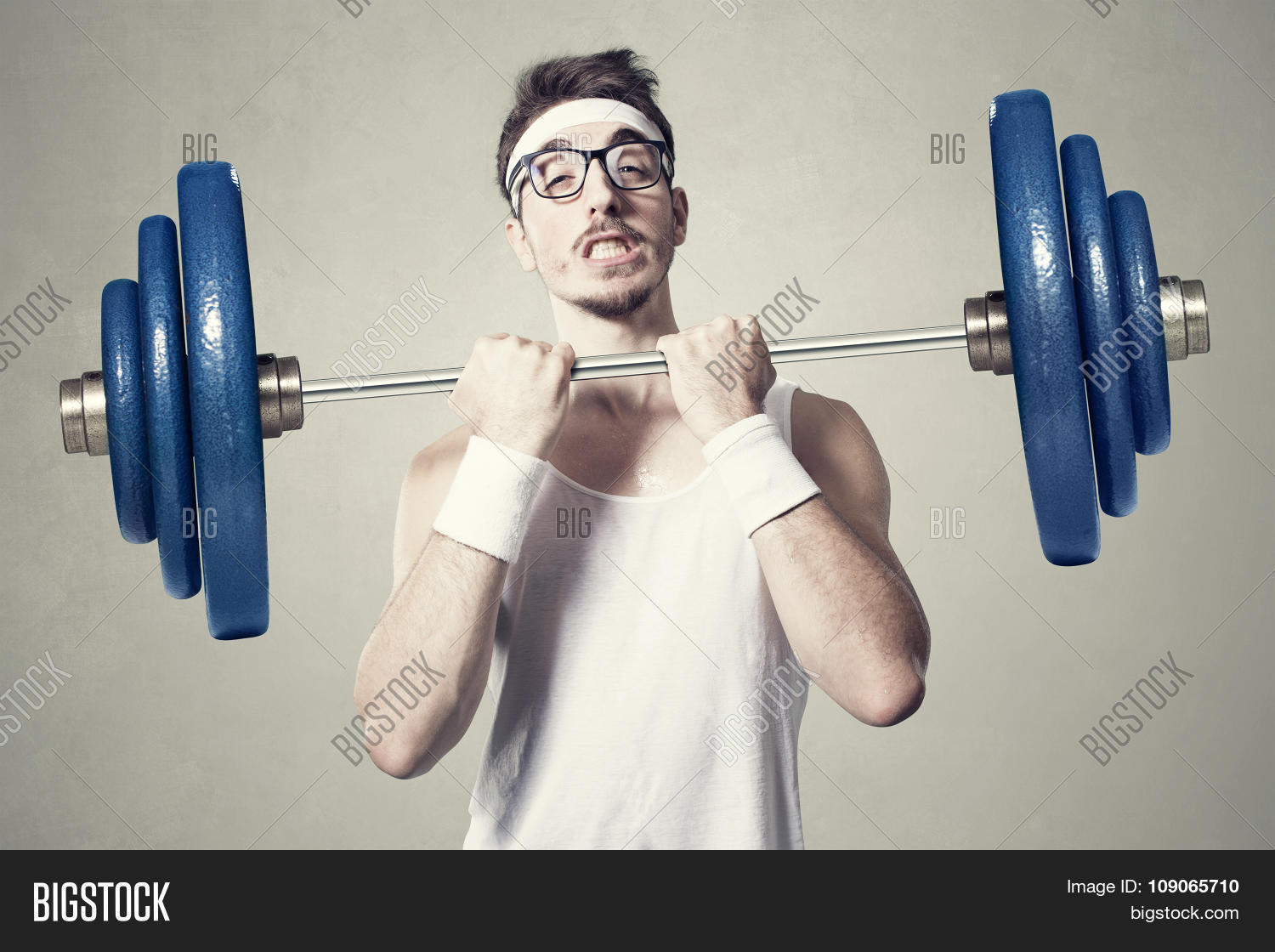 Young Nerd Try Lift Image & Photo (Free Trial) | Bigstock