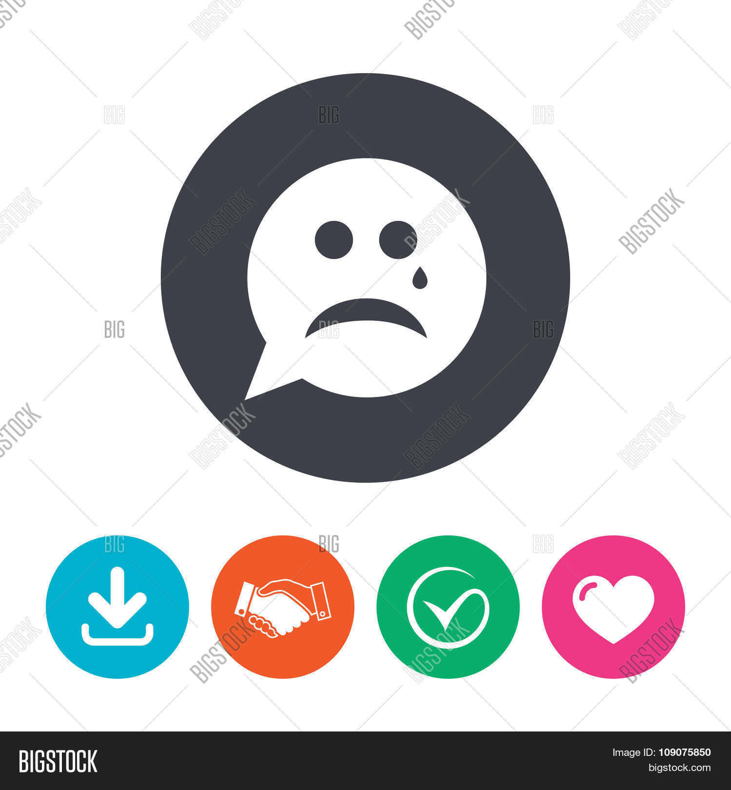 Sad Face Tear Sign Vector & Photo (Free Trial) | Bigstock