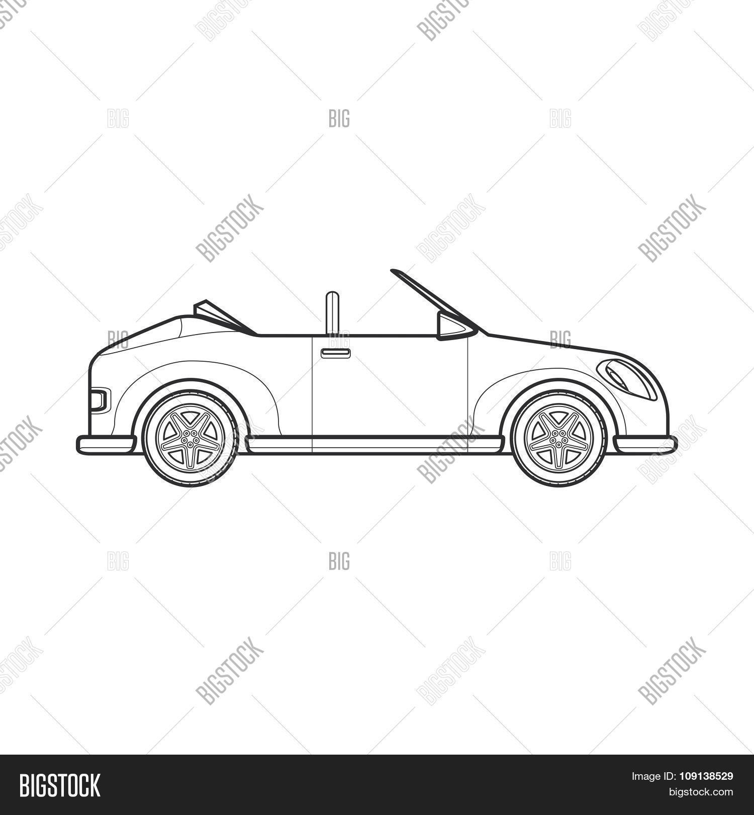 Outline Cabriolet Vector & Photo (Free Trial) | Bigstock