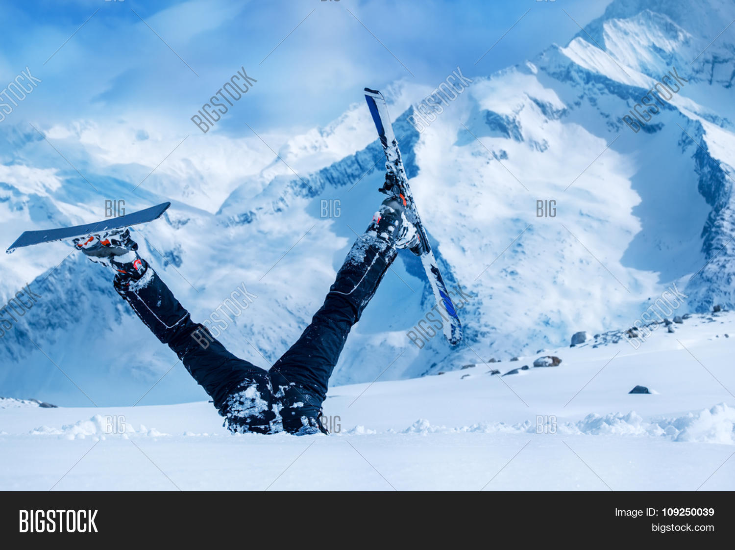 Newbie Skier Stuck Image & Photo (Free Trial) | Bigstock