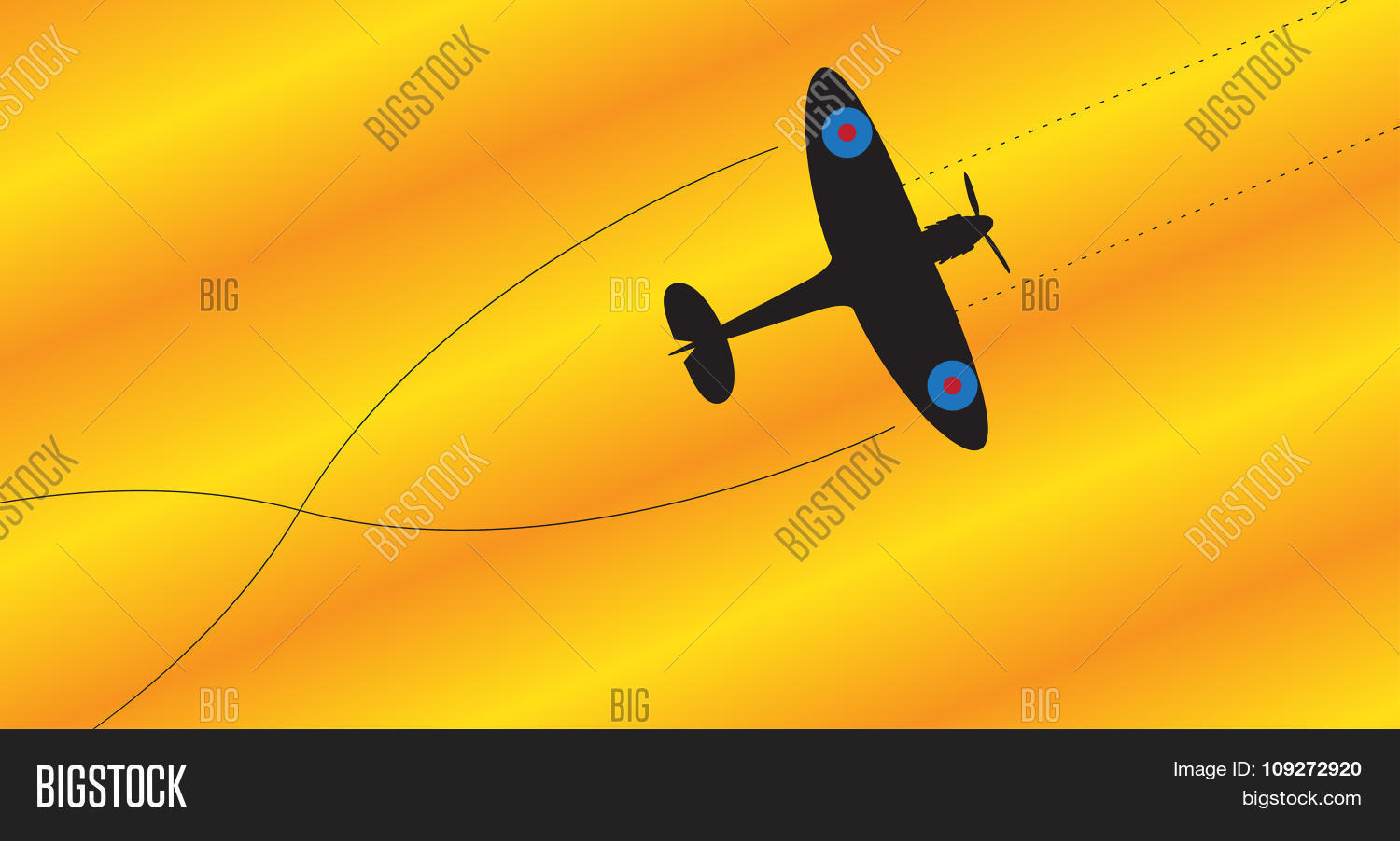 Spitfire Silhouette Vector & Photo (Free Trial) | Bigstock