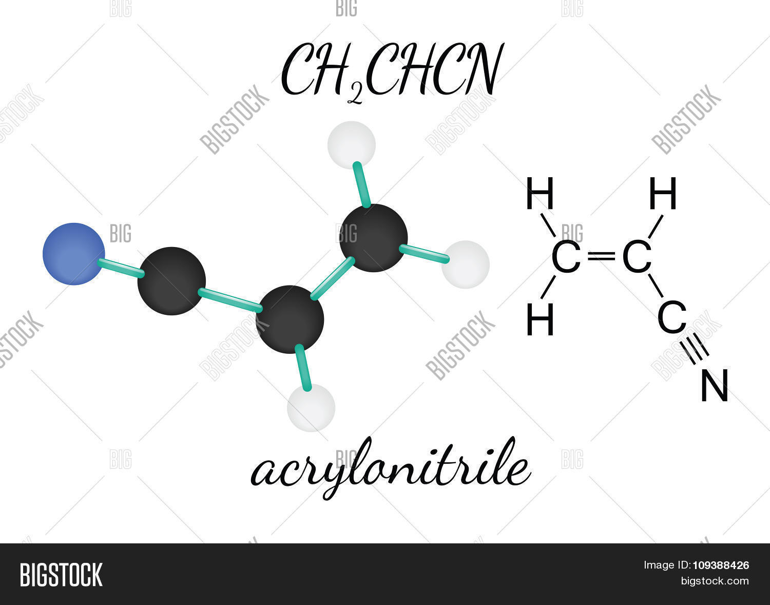 CH2CHCN Acrylonitrile Vector & Photo (Free Trial) | Bigstock