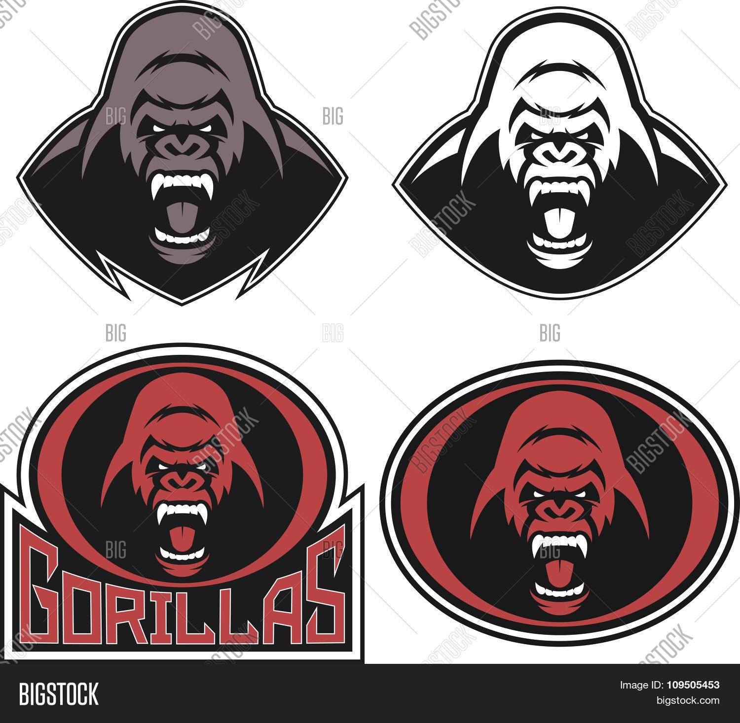 Angry Gorilla Symbol Vector & Photo (Free Trial) | Bigstock