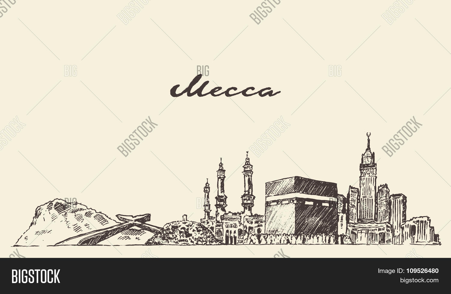 Mecca Skyline Vector Vector & Photo (Free Trial) | Bigstock