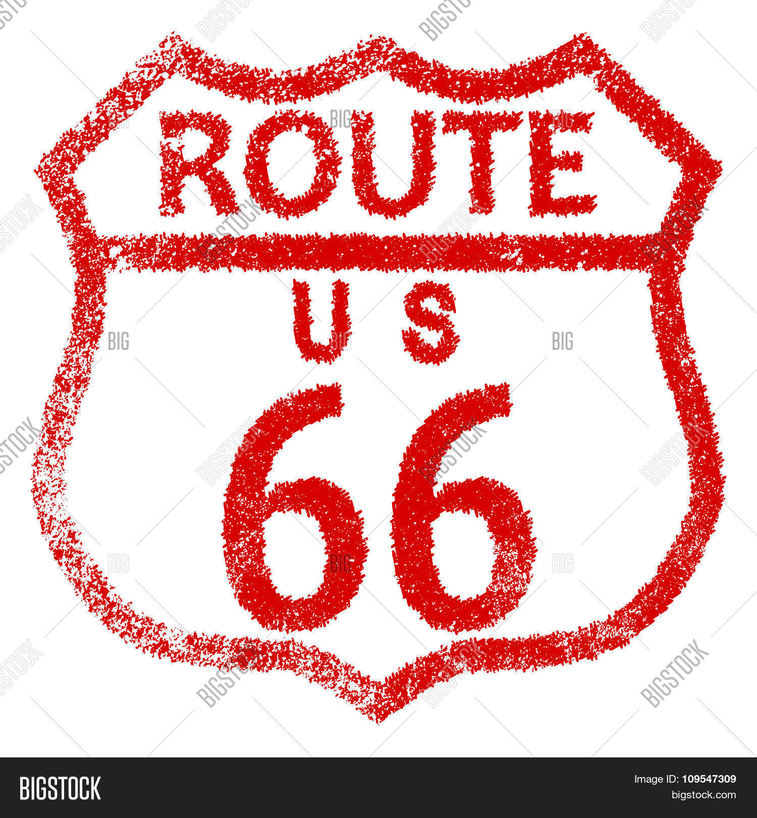 Route 66 Stamp Vector & Photo (Free Trial) | Bigstock