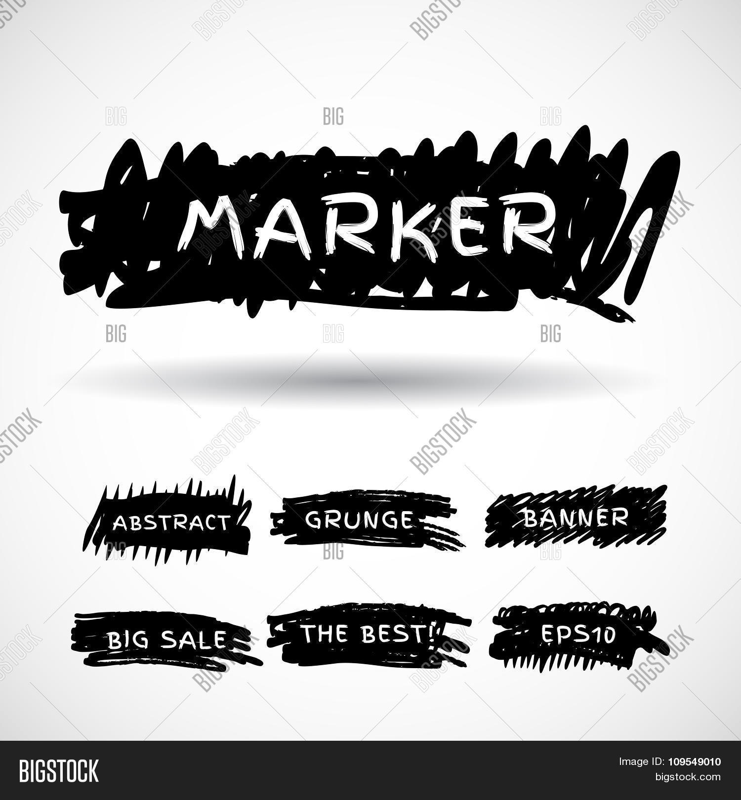 Black Markers Strokes Vector & Photo (Free Trial) | Bigstock