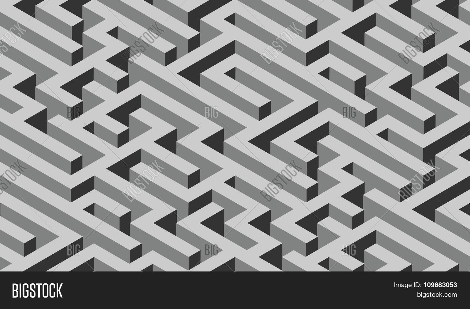 Maze, Grey Labyrinth Vector & Photo (Free Trial) | Bigstock